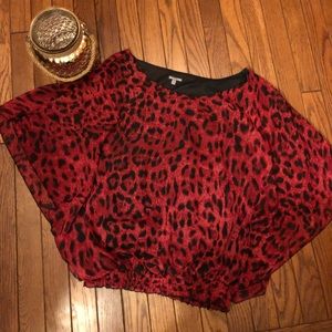Charlotte Russe | Tops | Red Black Leopard Print Crop Top | Poshmark